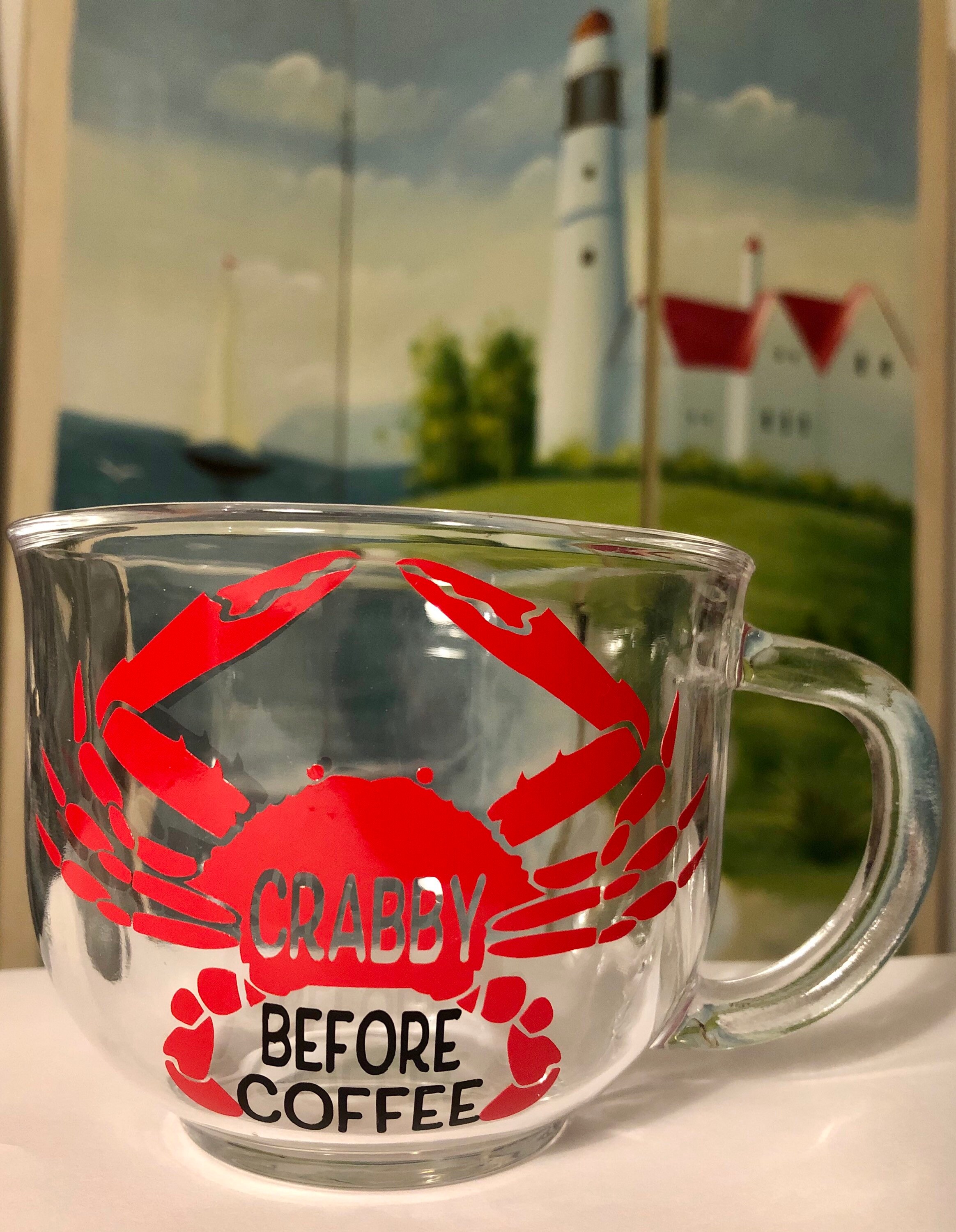Crabby before coffee mug Crabby mug Nautical mug | Etsy