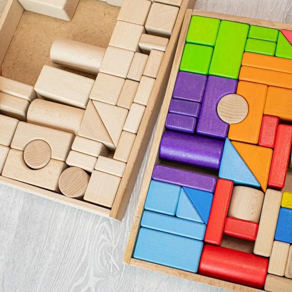 Wood Baby Blocks to Color - Etsy