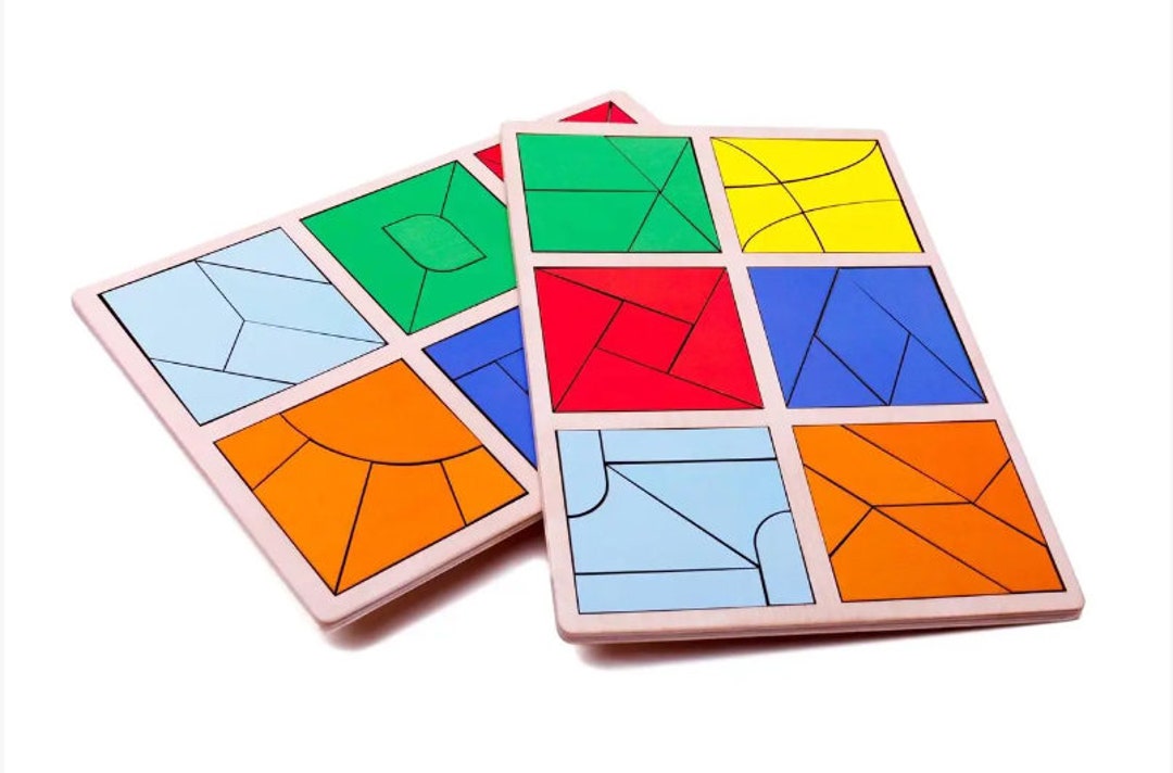 Wooden Square Puzzle Nikitin Board Level 3 Sorting Board Geometric ...