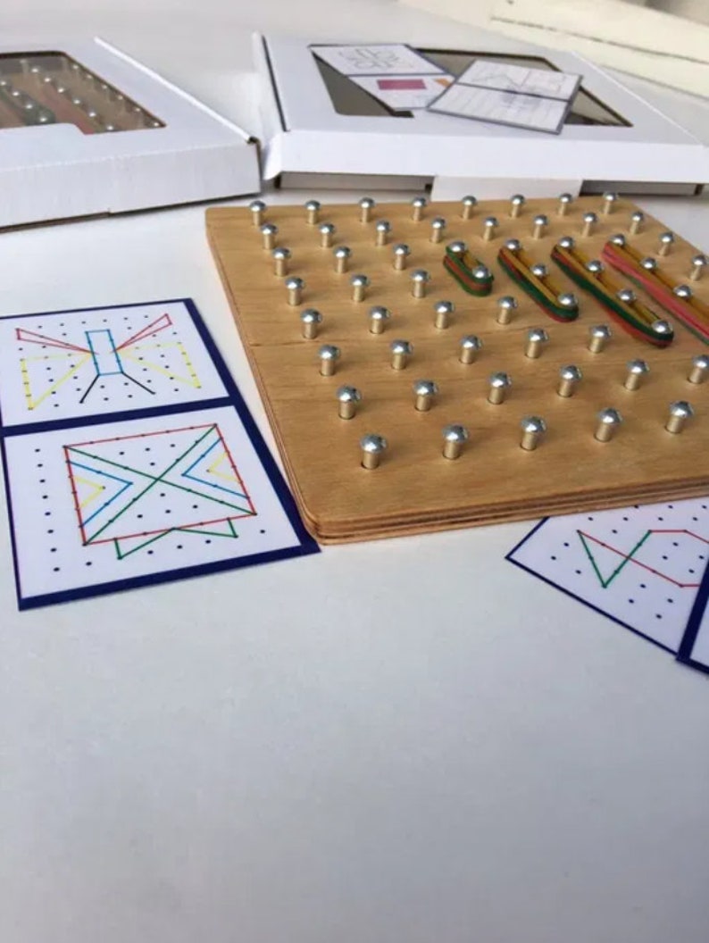 Wooden Geoboard Game, Montessori Educational Toys for Kids, Hundred ...