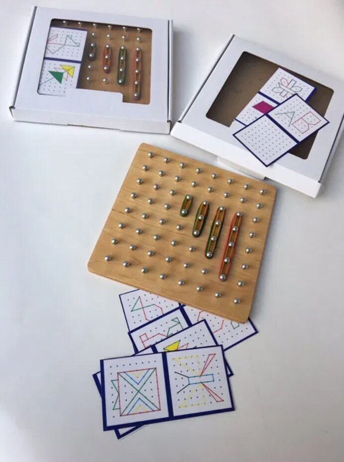Wooden Geoboard Game, Montessori Educational Toys for Kids, Hundred ...