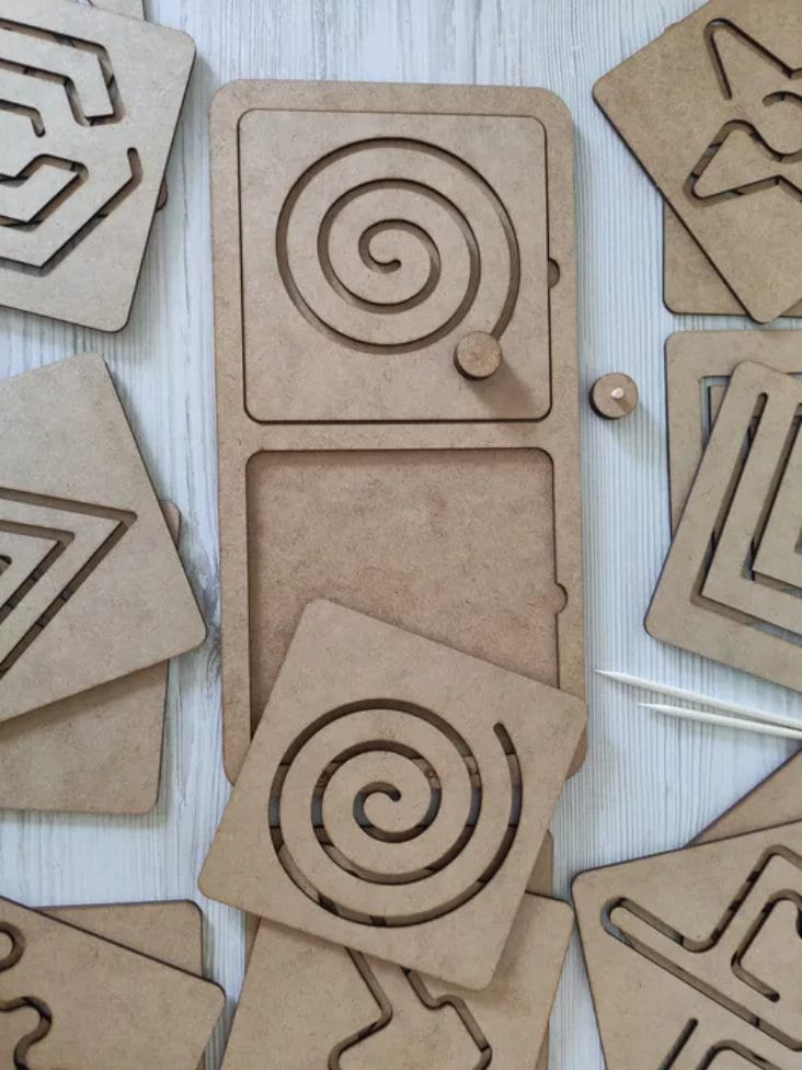 Wooden Tracing Boards, Montessori Writing Stencils Set for Kid, Writing ...