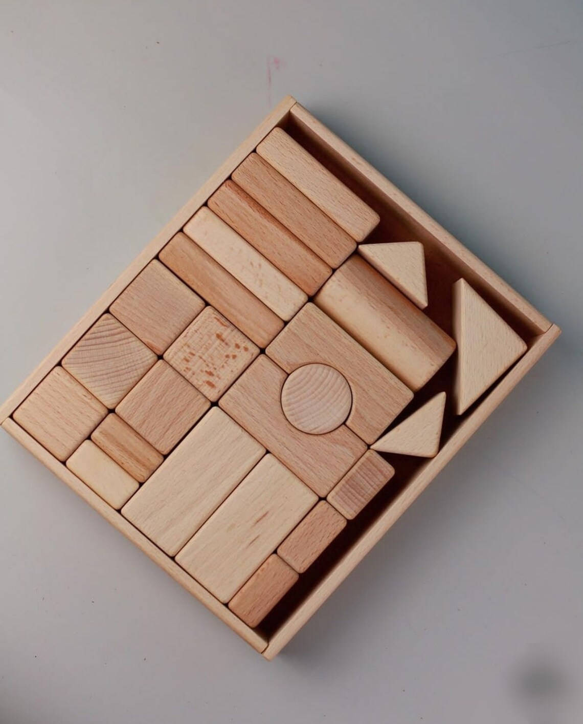 Building Blocks Set 24pcs, Montessori Natural Cubes, Waldorf Wooden ...