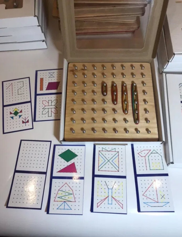 Wooden Geoboard Game, Montessori Educational Toys for Kids, Hundred ...