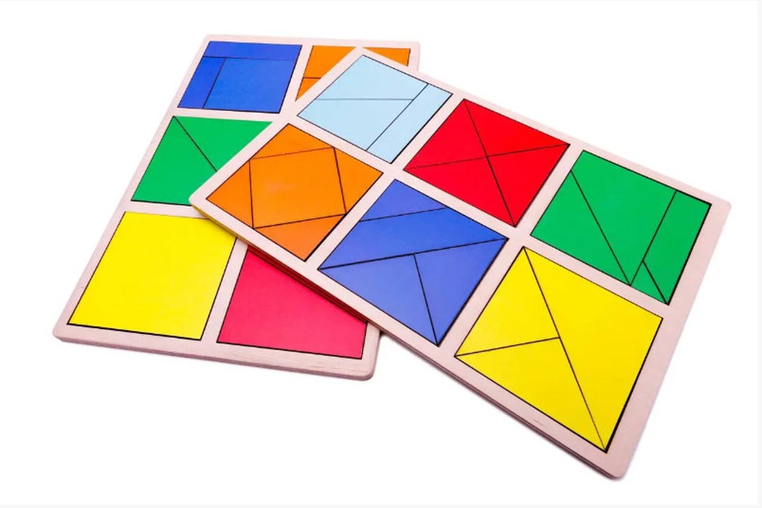 Wooden Square Puzzle Nikitin Board Level 1, Sorting Board Geometric ...