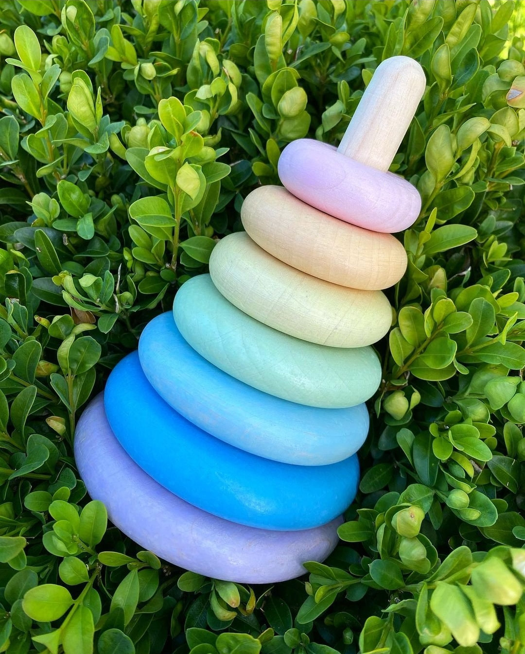 Piramide Montessori Rainbow Wood Eco Toy for Toddler, Geometric ...