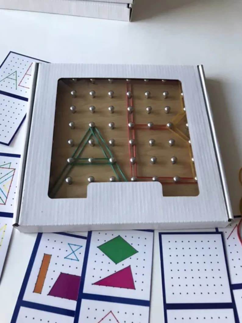 Wooden Geoboard Game, Montessori Educational Toys for Kids, Hundred ...