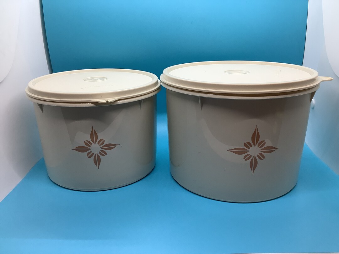 Vintage Tupperware Almond Starburst-2 Containers - Etsy