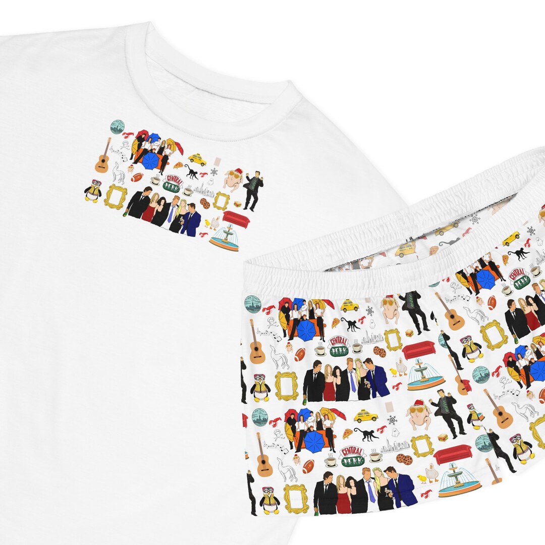 Friends TV Show Pajama Set - Women's Short Pjs, Funky Print - Etsy