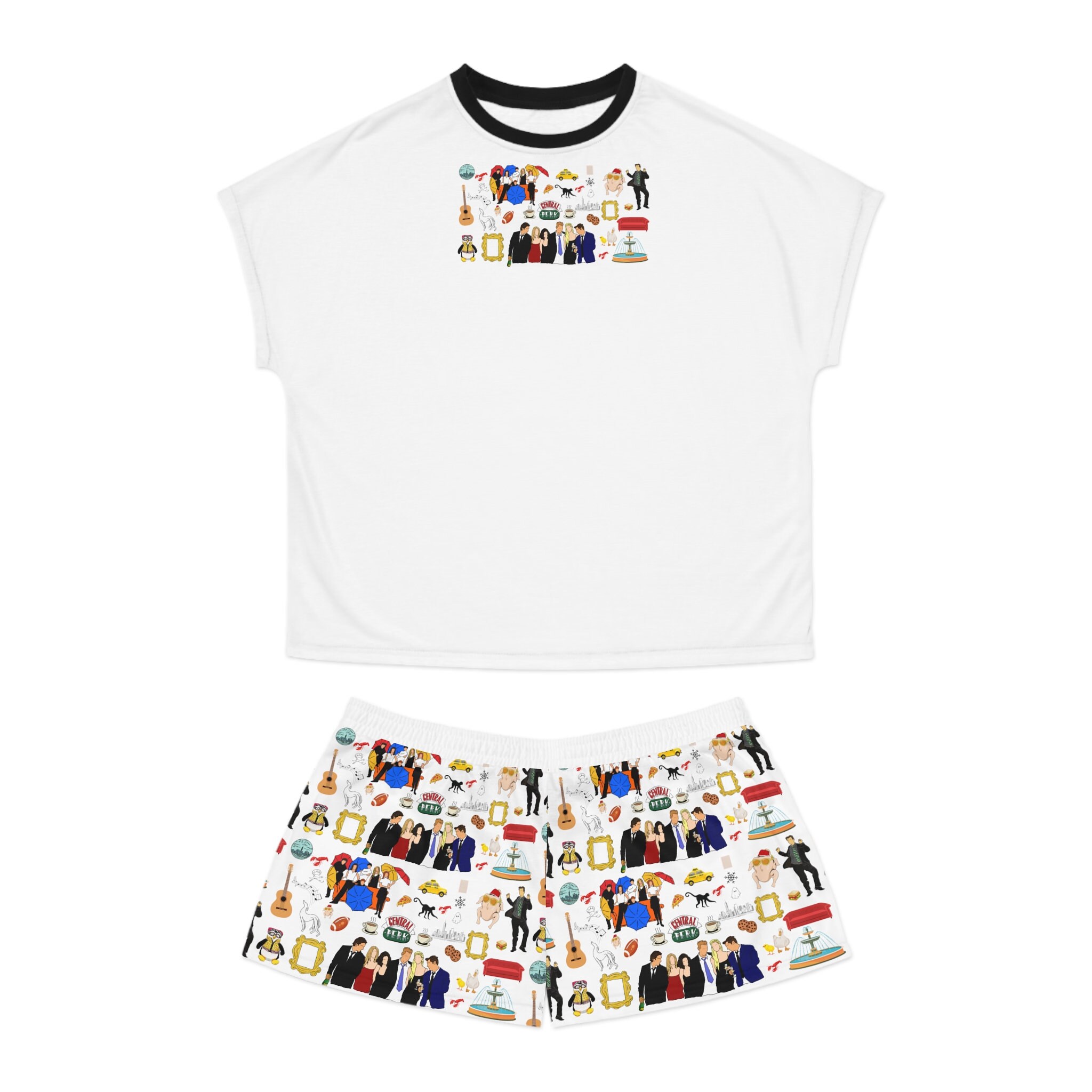 Friends TV Show Pajama Set - Women's Short Pjs, Funky Print - Etsy