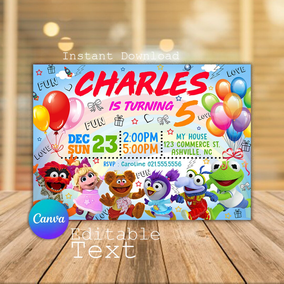 Muppet Babies Invitation, Muppet Babies Birthday, Muppet Babies Invite ...