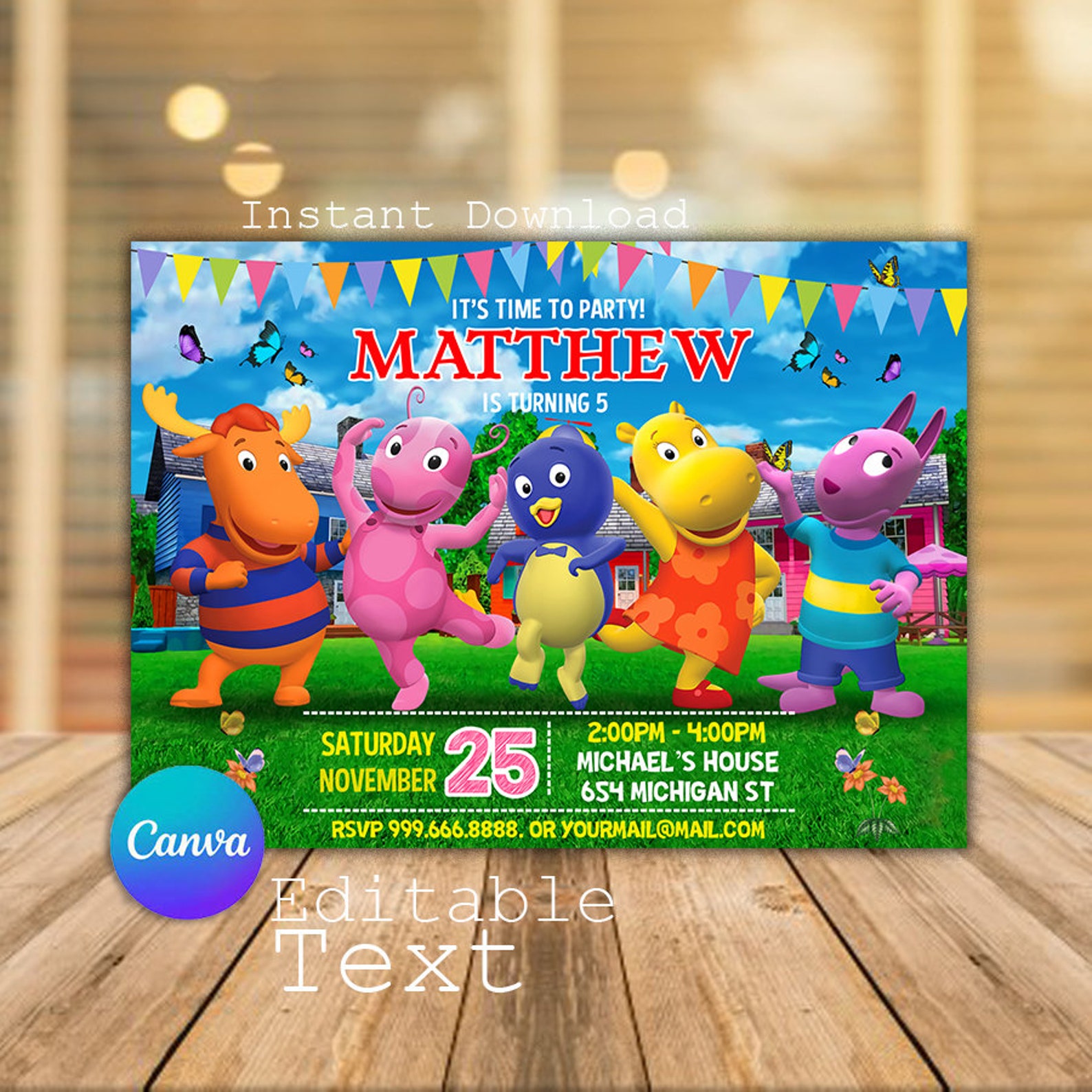 Backyardigans Birthday Invitation, Backyardigans Invitation ...