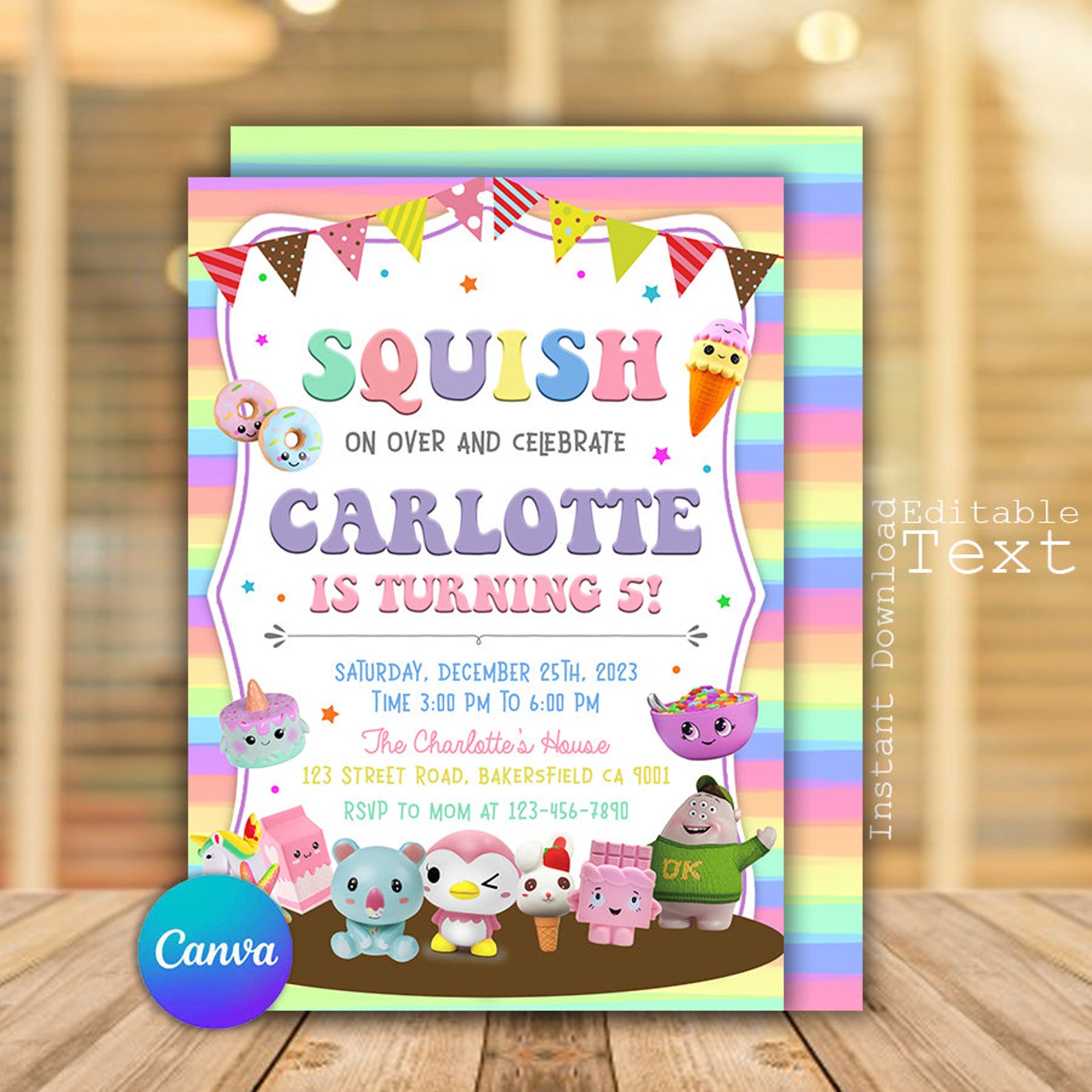 Squishy Invitation, Squishmallow Birthday Invitation, Squishmallows ...