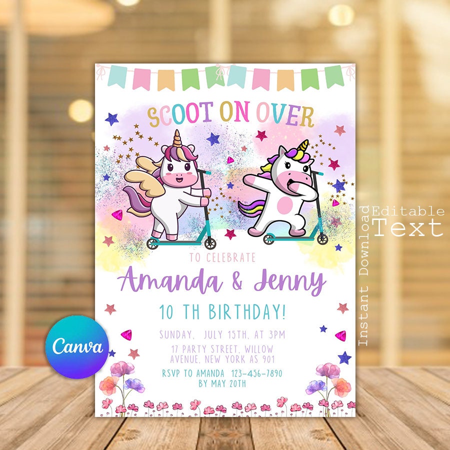 Joint Scooter Invitation, Double Scooter Invitation, Joint Park ...