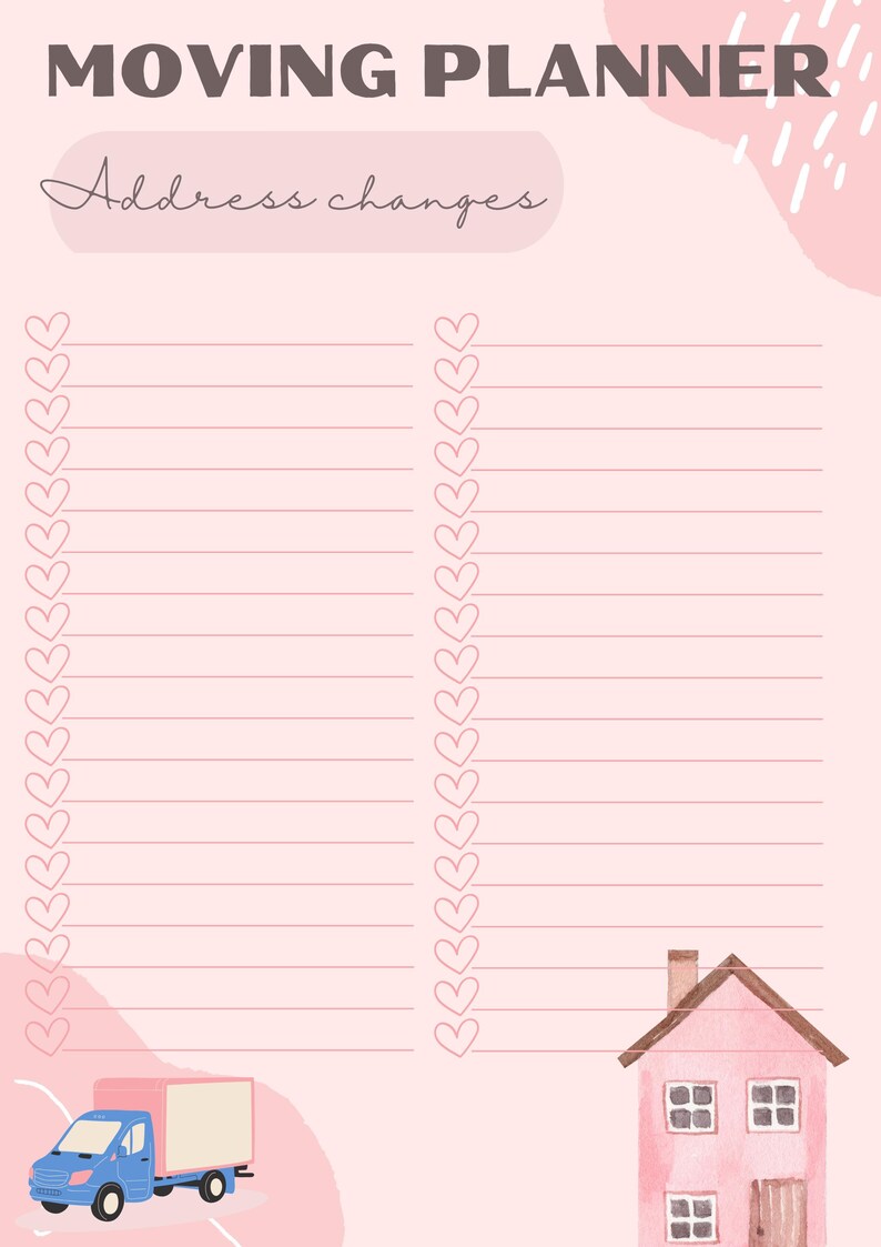 Moving Address Change Checklist | Printable Moving Planner PDF | A4 A5 ...