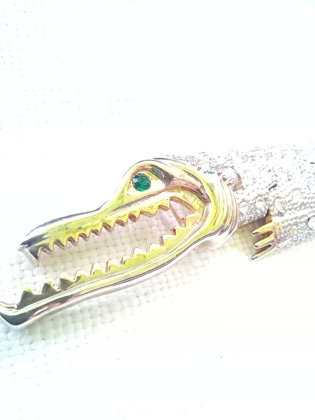 Alligator/crocodile Brooch With All Over Crystals - Etsy