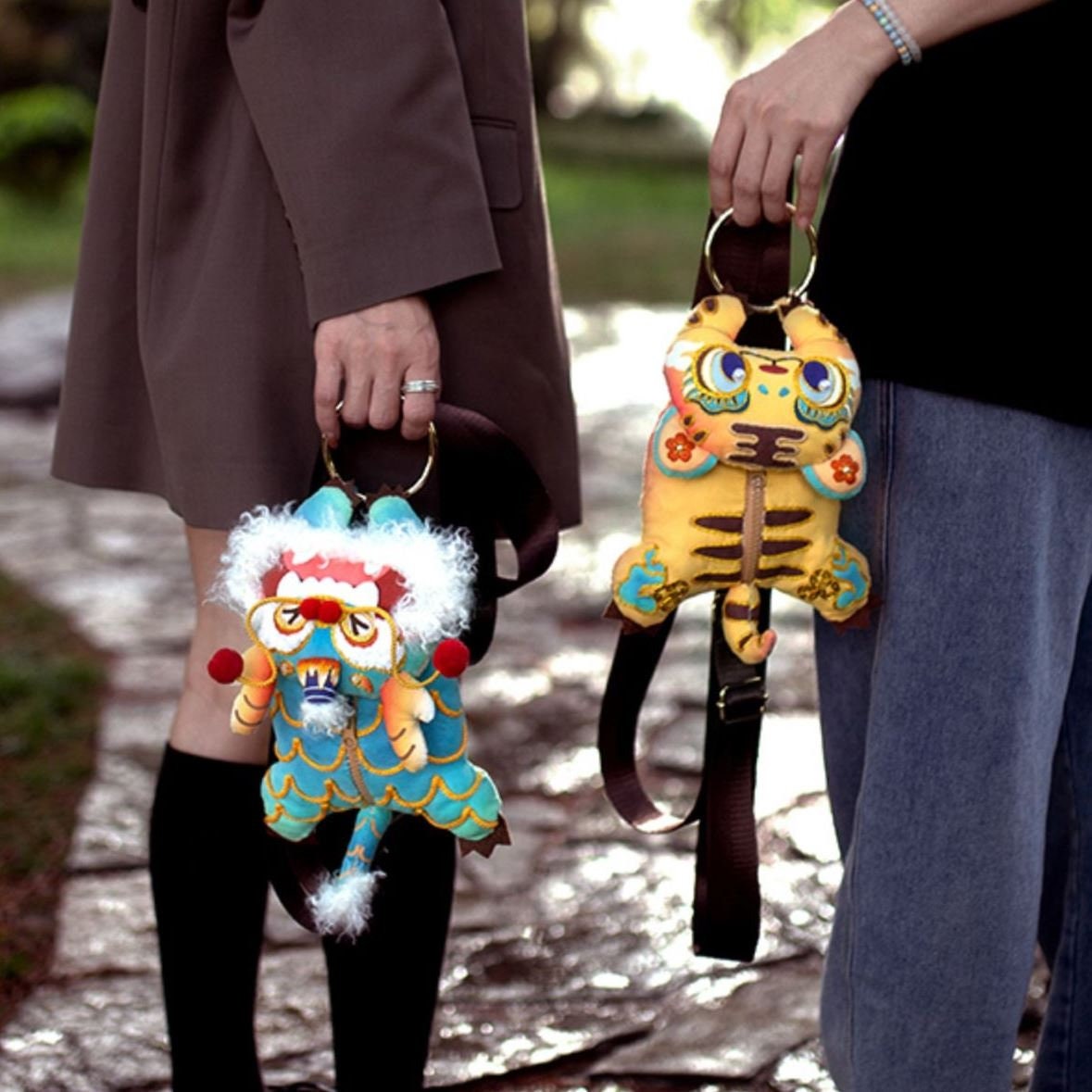 Chinese Tiger & Dragon Chest Bag - DIY Embroidery Kit - Finished ...