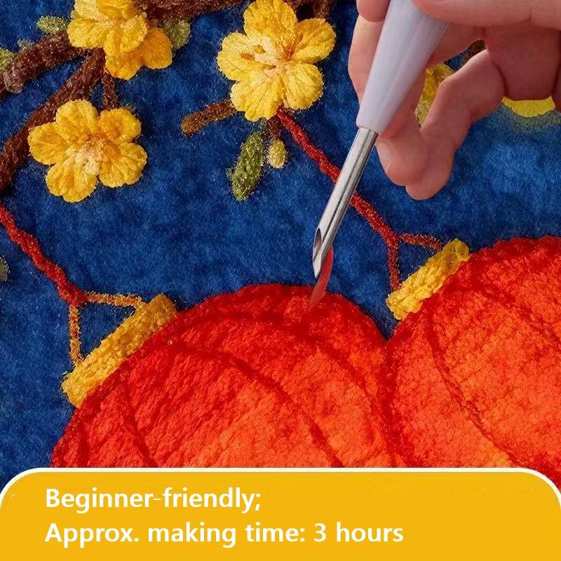 Chinese Red Lantern Punch Needle Kit – Traditional DIY Craft Kit, Lunar ...