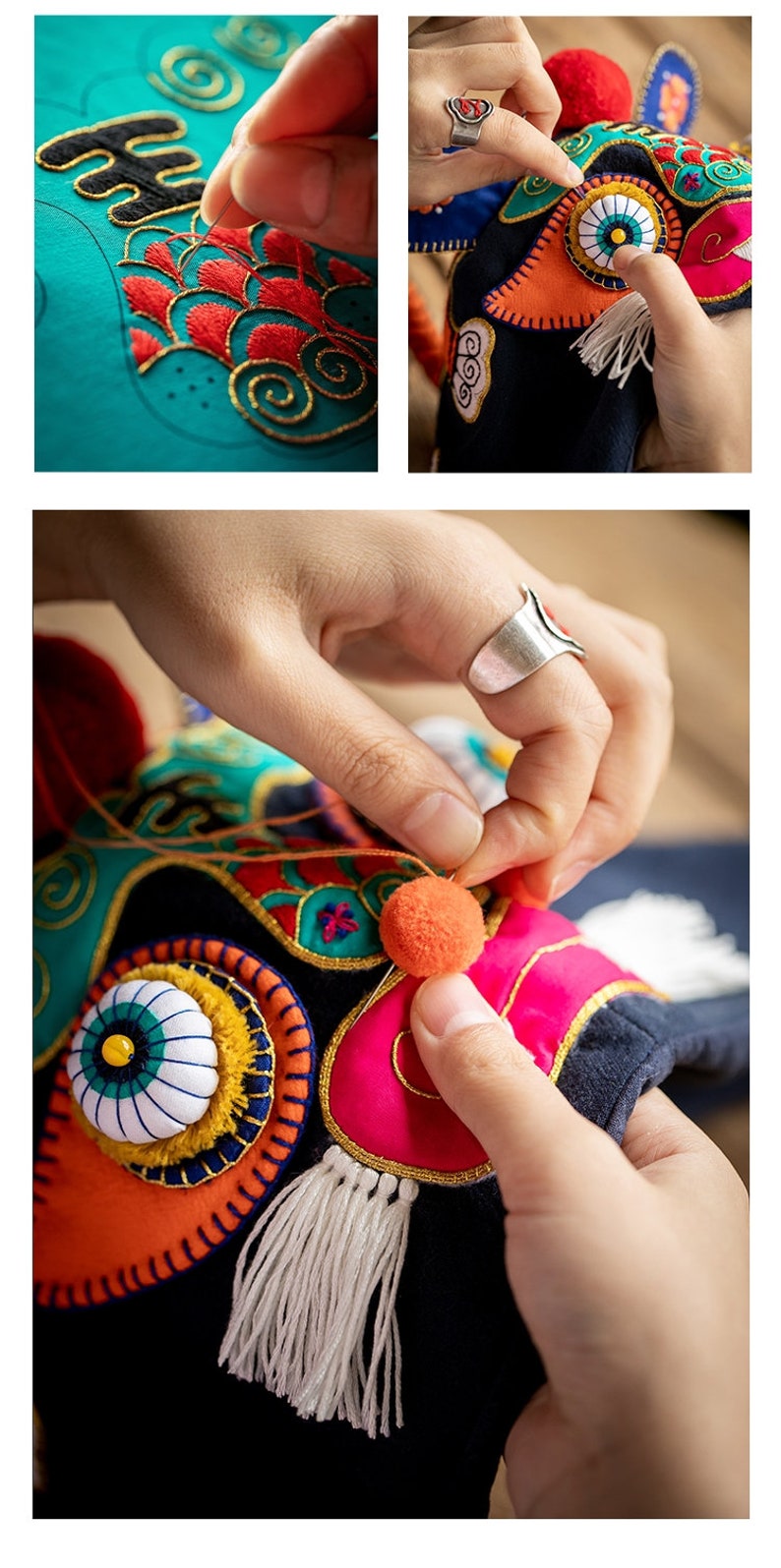 Tiger Head Hat Chinese Style Embroidery Kit Auspicious Tiger Good Luck ...