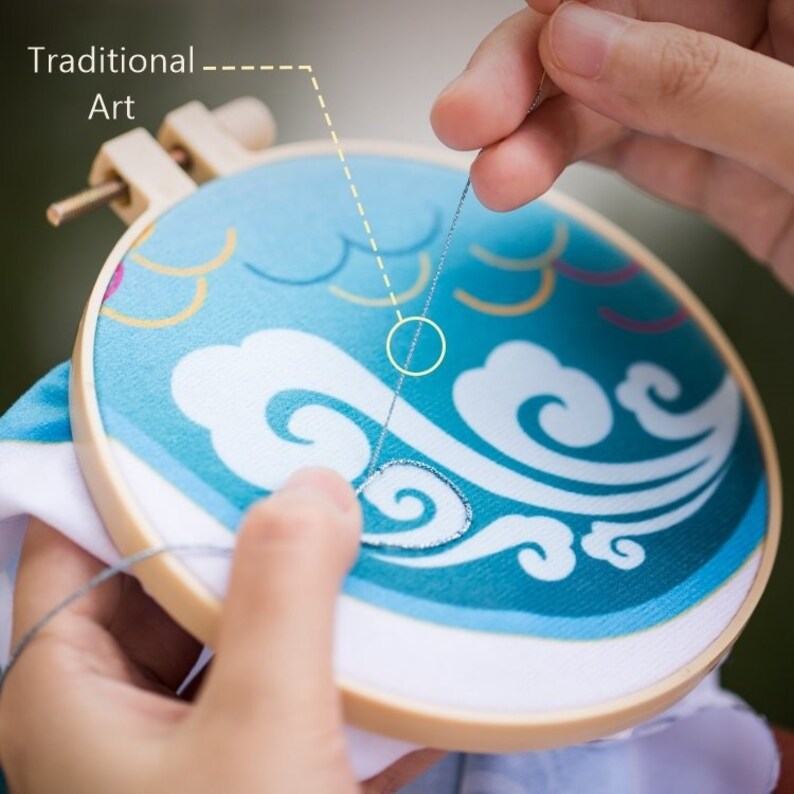Super Azure Dragon DIY Embroidery Kit New Year Gift Hand Sewing Fabric ...