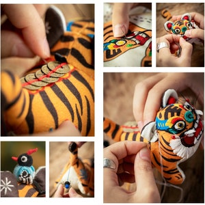 Magic Tiger DIY Hand Embroidery Kit, Chinese Zodiac Tiger Talisman ...