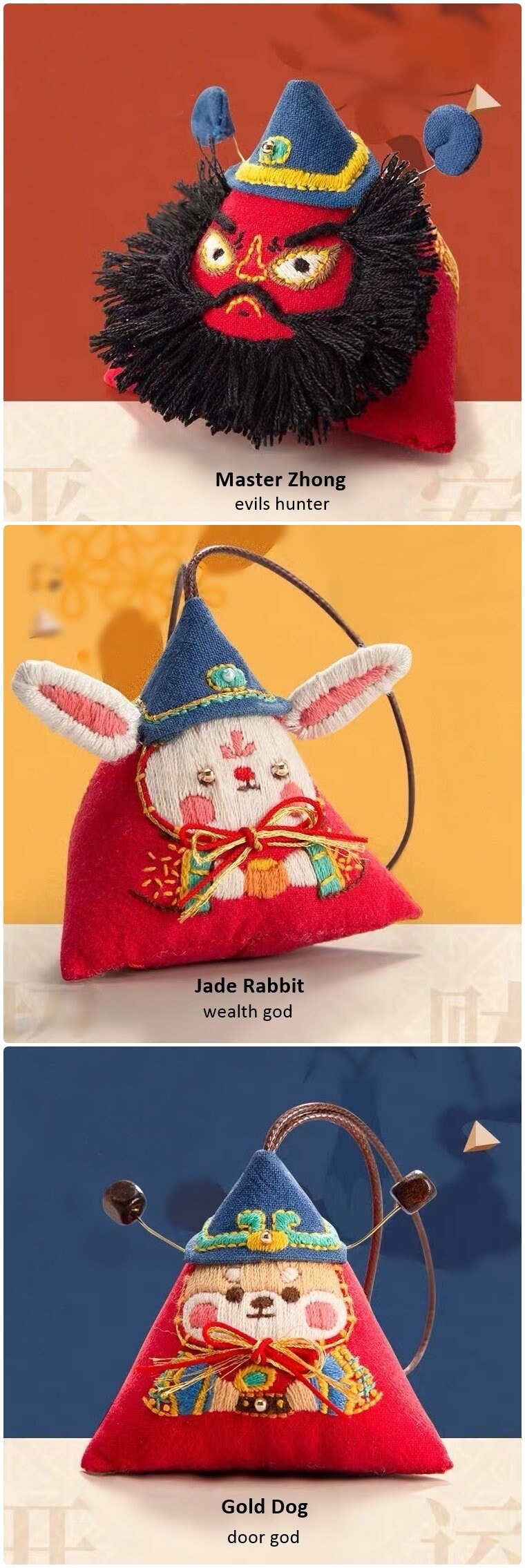 Triangle Sachet Lucky Amulet / Beginner DIY Emrboidery Kit / - Etsy