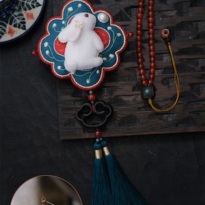 DIY Lucky Amulet, Rabbit Amulet Emrboidery Felting Kit, Handmade Sachet ...