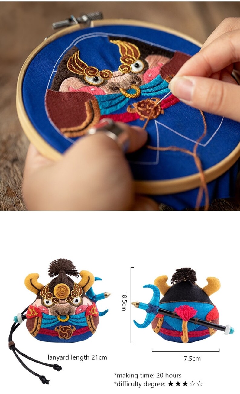 Bullish, Chinese Zodiac Ox Amulet, DIY Embroidery Kit, Good Luck ...