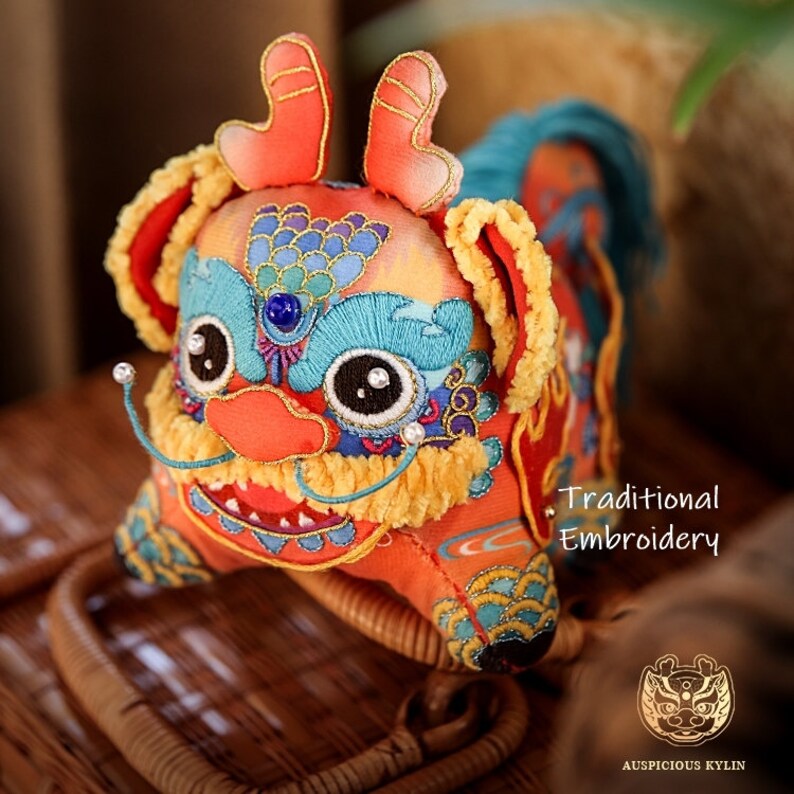 Cloth Kylin, Beginners DIY Emrboidery Kit, Handmade Good Luck Gift ...