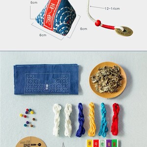 Triangle Sachet Amulet / DIY Embroidery Kit for Beginners / Pack of 5 ...