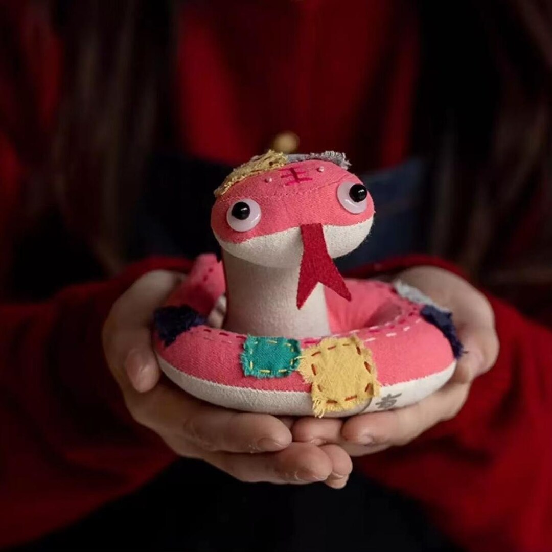 Handmade Small Snake Lucky Snake Mascot Doll With Patchwork ...