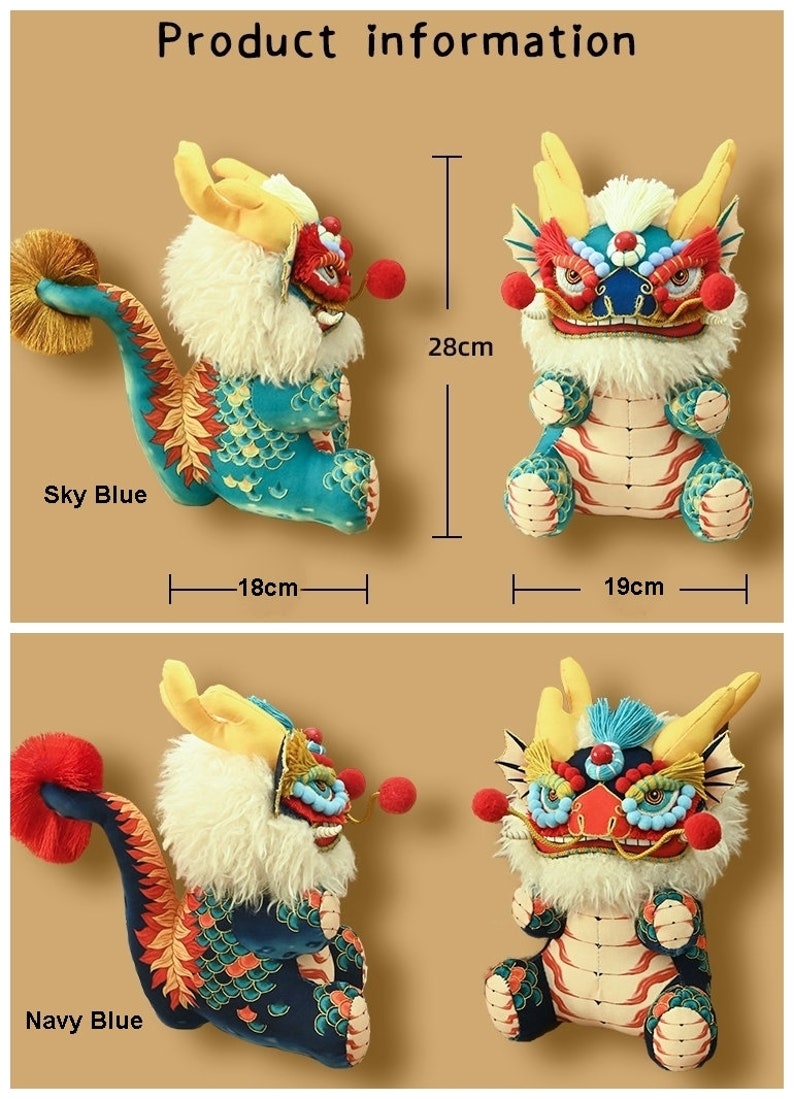 Azure Dragon DIY Emrboidery Kit, Handmade Good Luck New Year Gift, Hand ...