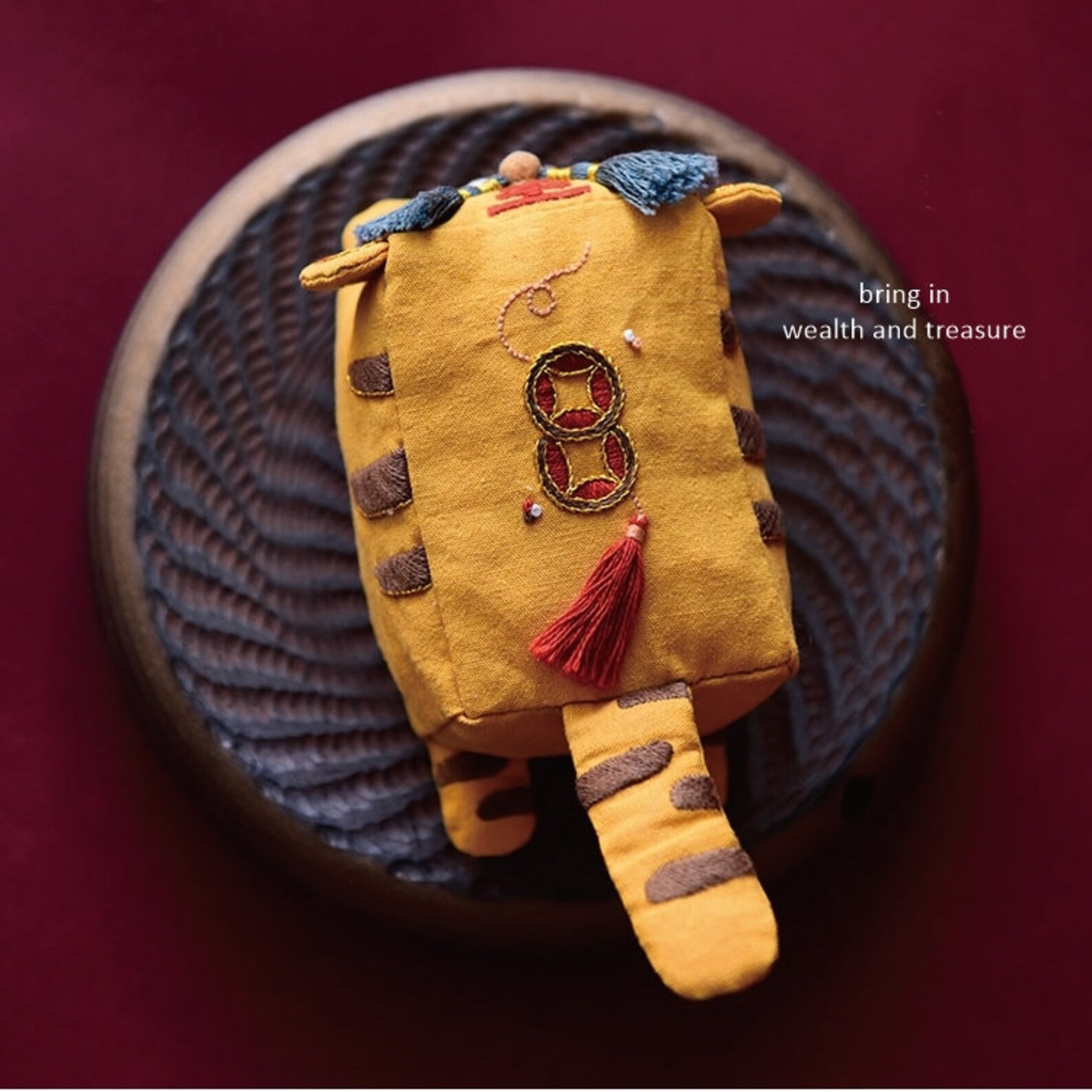 Cube Tiger | DIY Embroidery Kit for Beginners / Auspicious Fabric Tiger ...