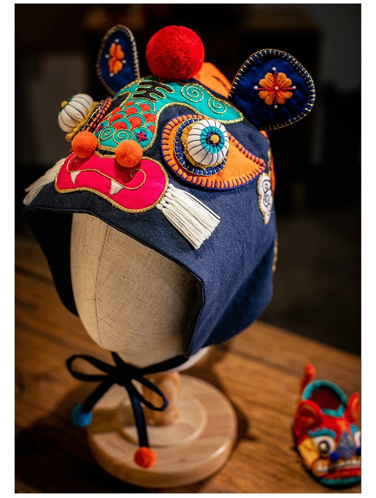 Tiger Head Hat, DIY Embroidery Kit, Chinese Traditional Good Luck ...