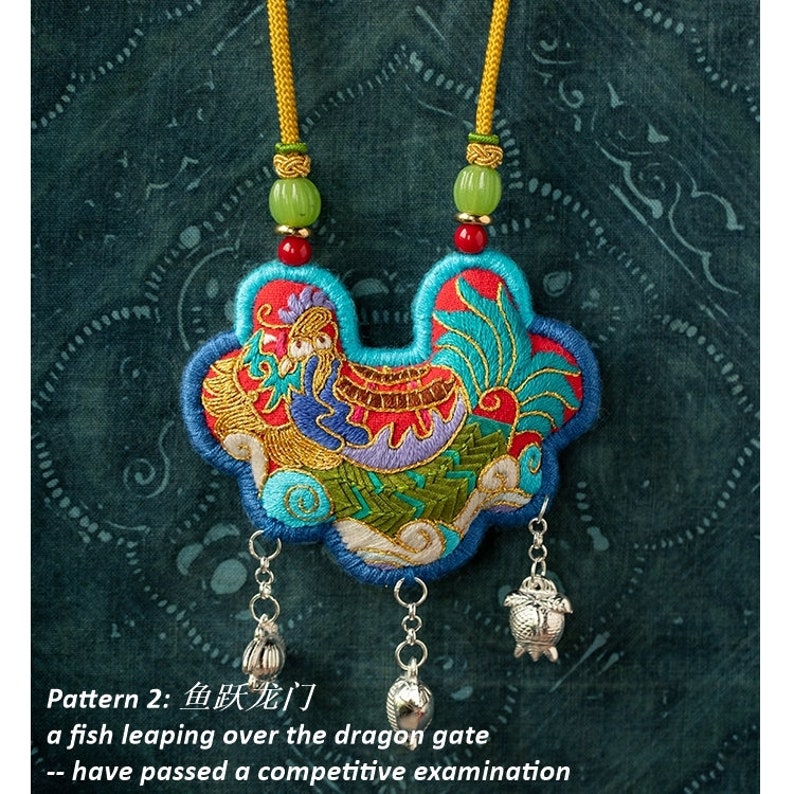 Longevity Amulet, Diyembroidery Kit, Good Luck Necklace, Bag Accessory ...