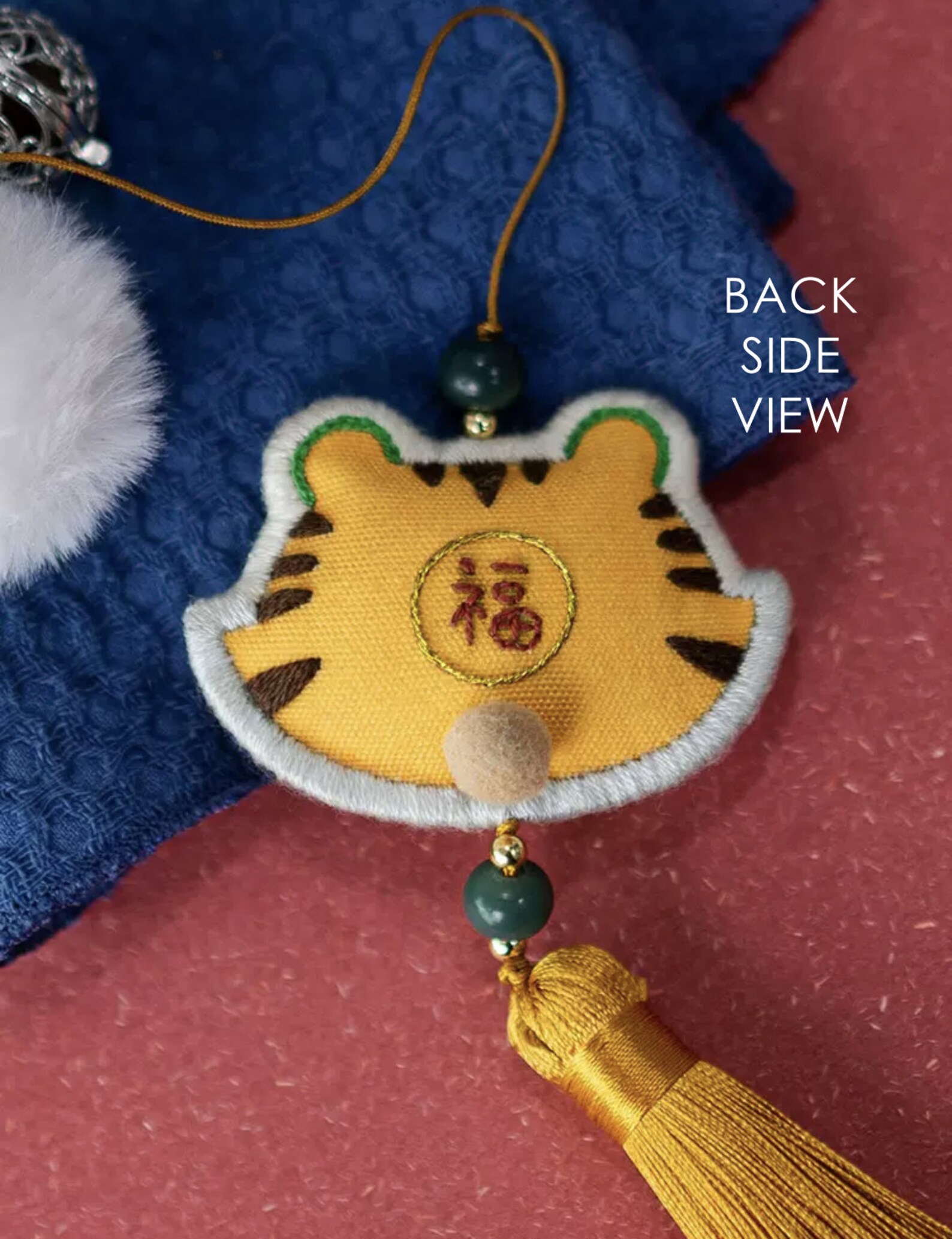 Tiger Sachet Amulet, DIY Emrboidery Kit, Vintage Good Luck Handmade ...