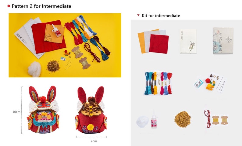 Lord Rabbit Beginner DIY Kit Handmade Embroidery Chinese - Etsy