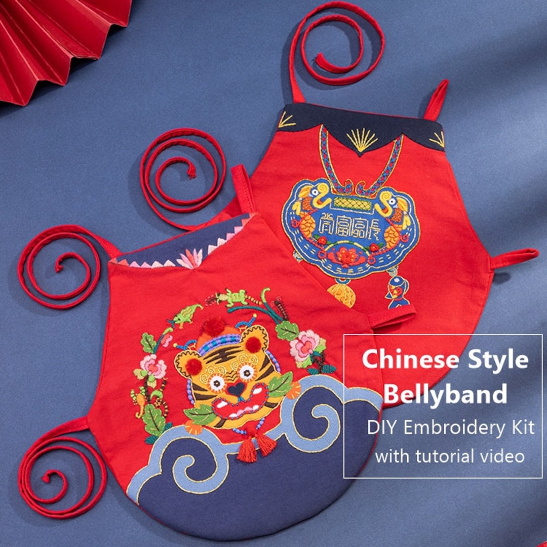 Baby Bellyband DIY Embroidery KIT / Finished Chinese Style Best Wishes ...