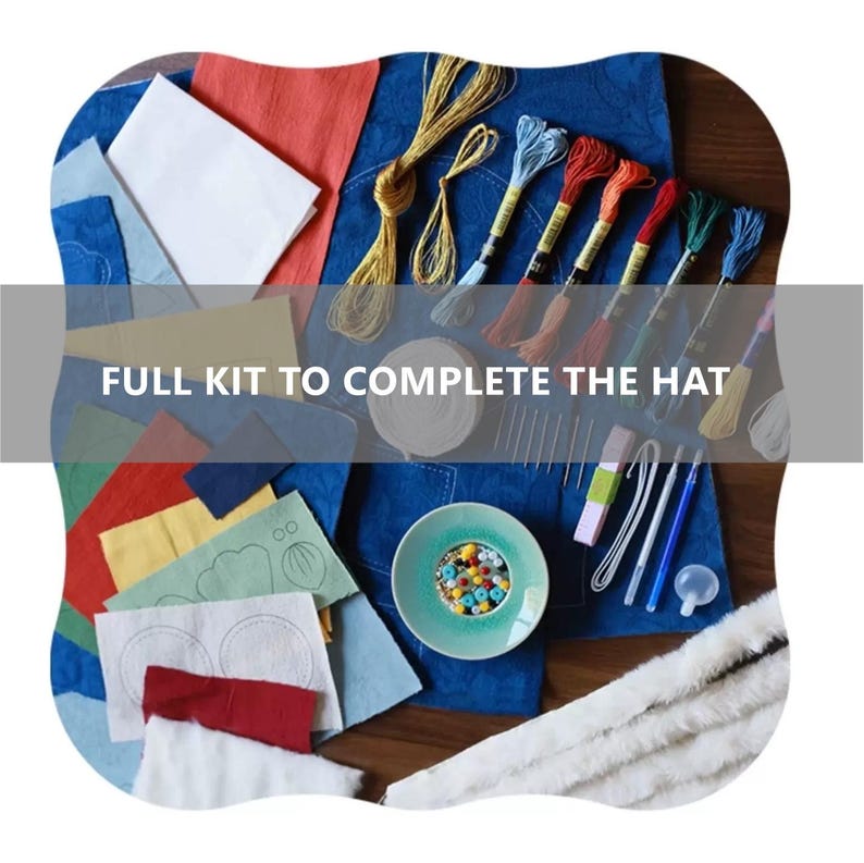Snake & Rabbit Hat DIY Emrboidery Kit, Hand-sewing Hat, Handmade ...