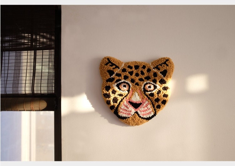 Leopard / Beginners DIY Punch Needle Kit/handmade Jaguar Woolen Yarn ...