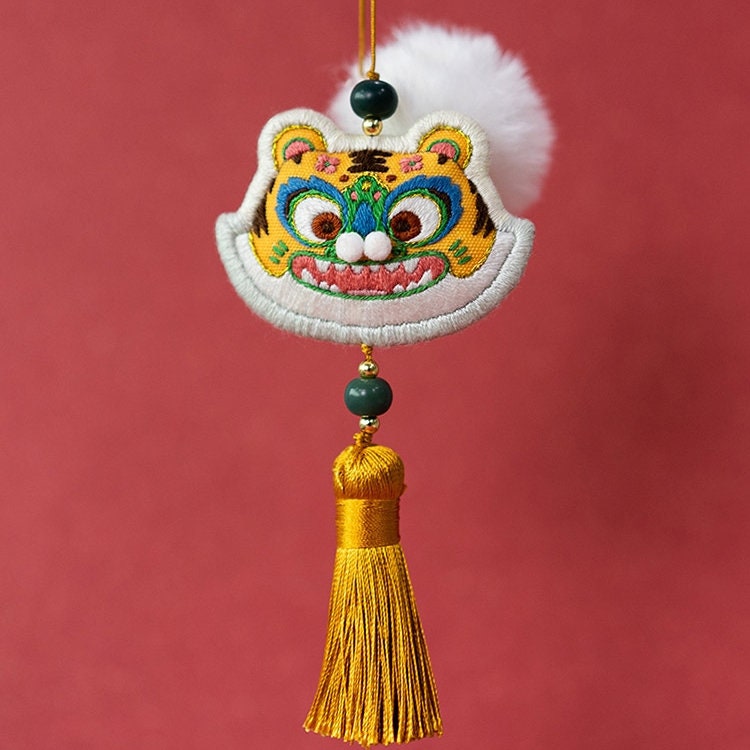 Tiger Sachet Amulet, DIY Emrboidery Kit, Vintage Good Luck Handmade ...