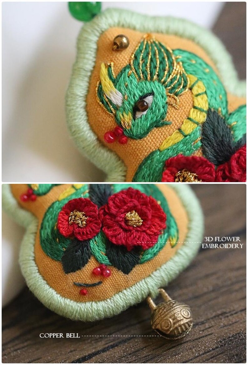 Chinese Zodiac Snake Fortune Charm DIY Embroidery Kit | Beginner ...