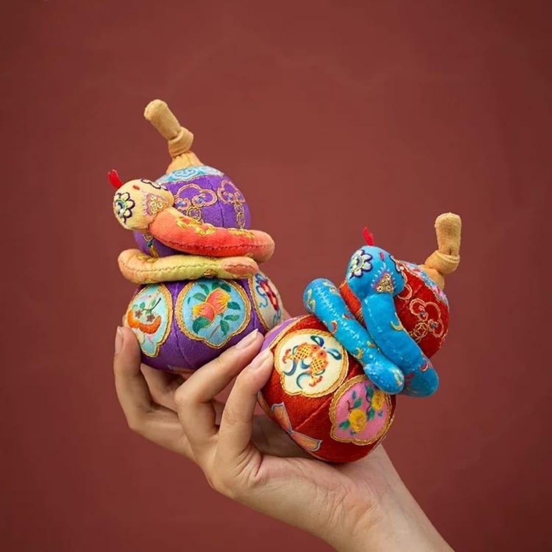Snake & Gourd Fortune Charm DIY Embroidery Kit | Beginner Friendly Mini ...