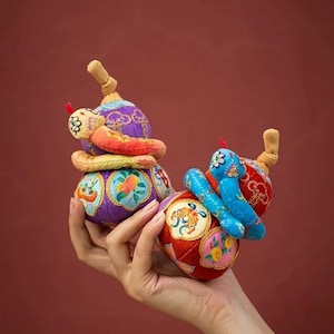 Snake & Gourd Fortune Charm DIY Embroidery Kit | Beginner Friendly Mini ...