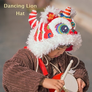 Dragon Hat, Dancing Lion Hat, DIY Embroidery Kit for Adult and Kids ...