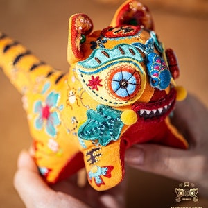 Embroidery DIY Kit for Beginners, Unique Auspicious Fabric Tiger, Hand ...