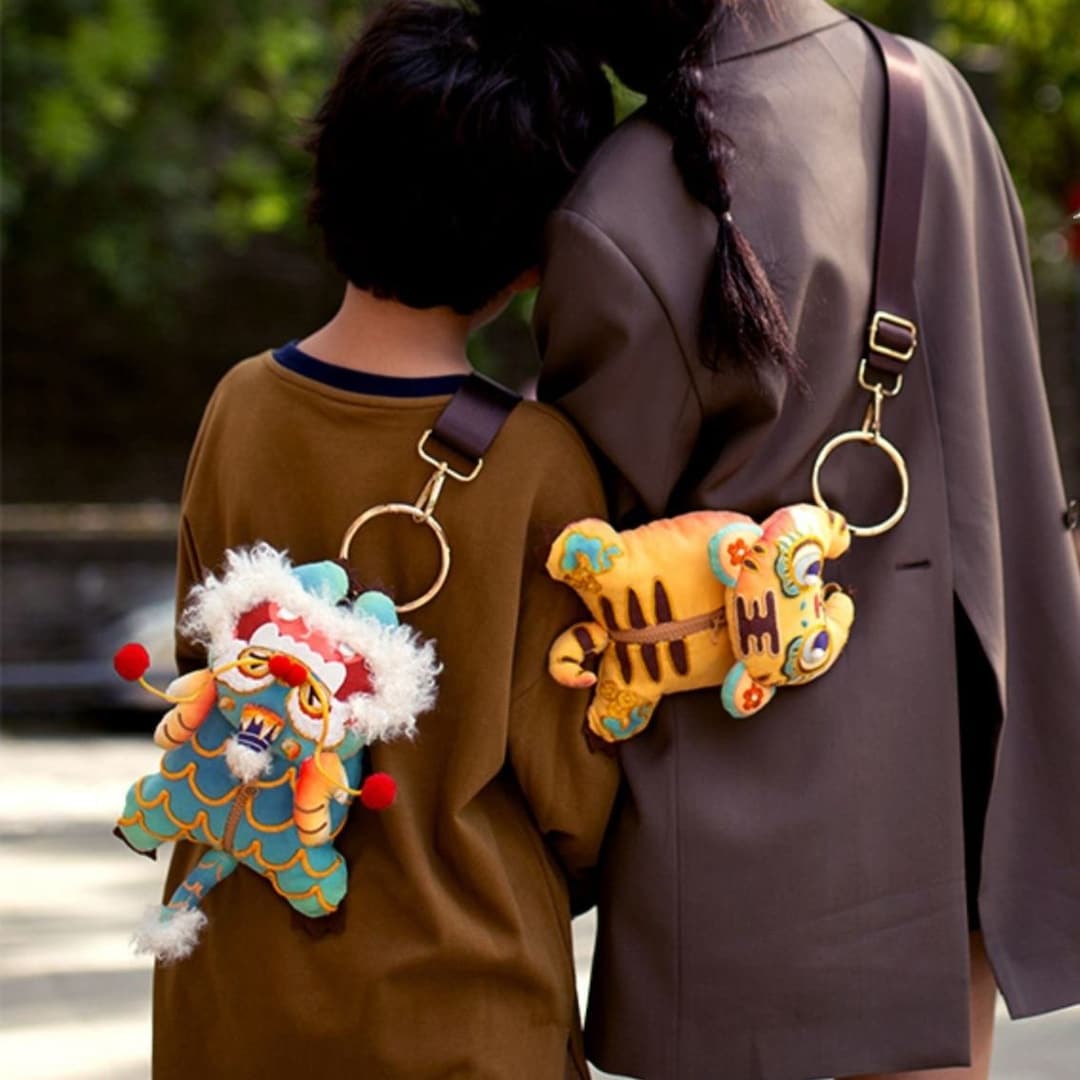 Chinese Tiger & Dragon Chest Bag - DIY Embroidery Kit - Finished ...