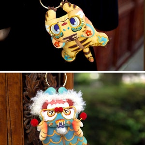 Chinese Tiger & Dragon Chest Bag - DIY Embroidery Kit - Finished ...