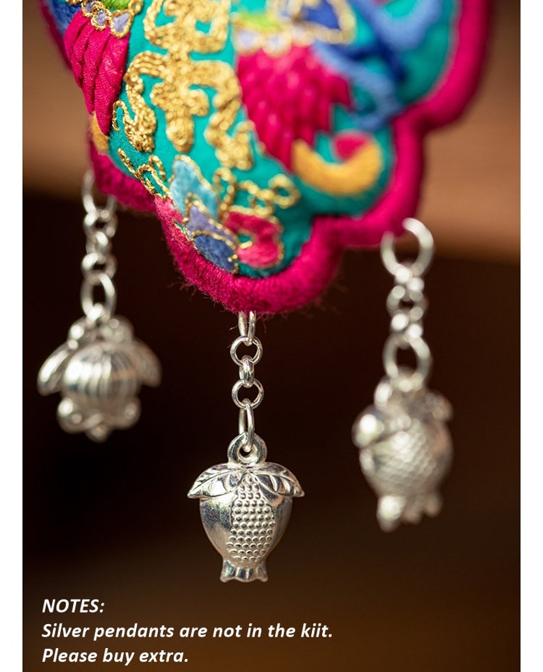 Longevity Amulet, Diyembroidery Kit, Good Luck Necklace, Bag Accessory ...