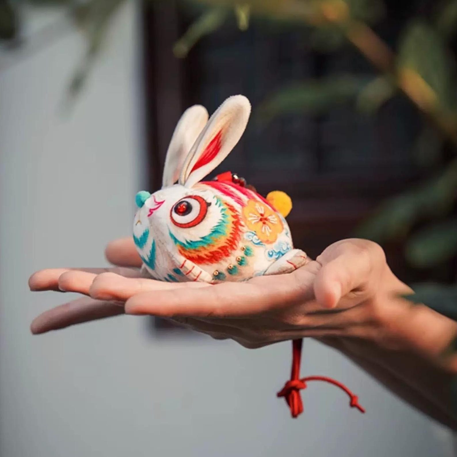 Rabbit Amulet, "happiness and Love Forever", Hand-embroidered Chinese ...